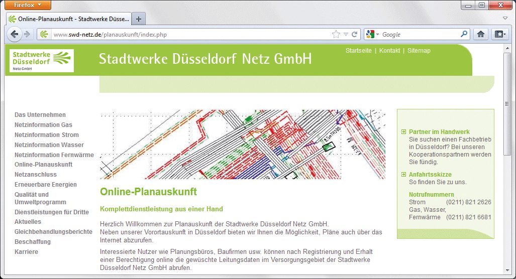 Stadtwerke Düsseldorf | Start der Online-Planauskunft mit Lovion MAPS - Lovion